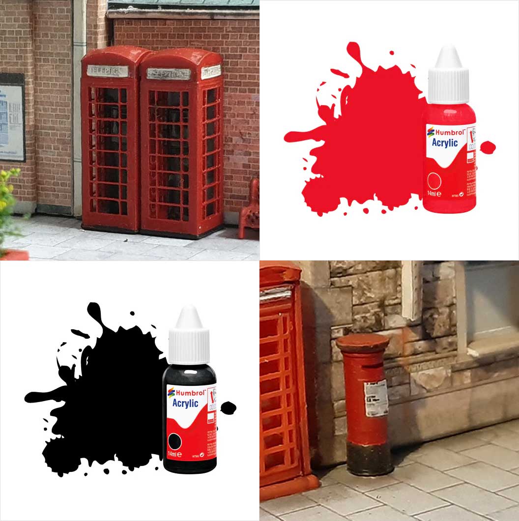 OO Scale | Ready to Paint | Telephone Kiosk, Pillar Box and Paint Bund ...