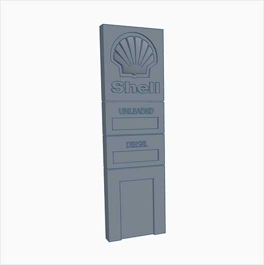 O Scale | 1965 Shell Petrol Station Totem (1 piece) — Model Railway Scenes