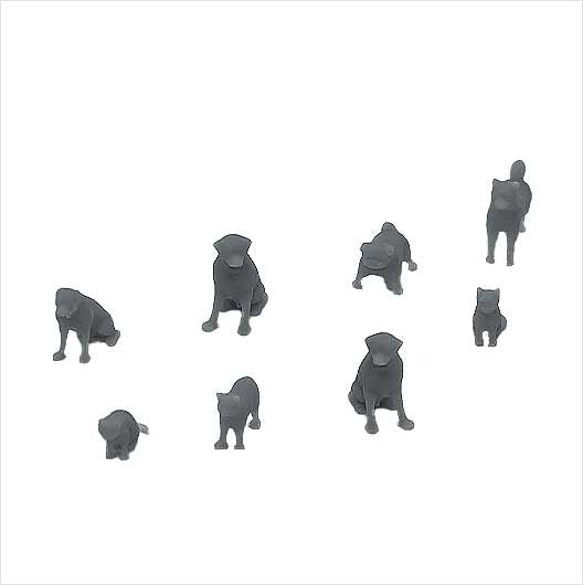 OO Scale Ready to Paint Dogs and Cats (8 pieces) – Model Railway Scenes