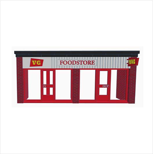 OO Scale Ready to Paint Low-Relief Shop - VG Foodstore – Model Railway ...