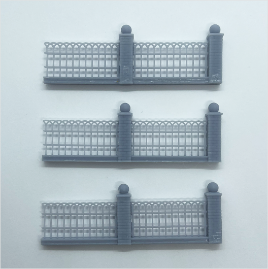 OO Scale | Brick Wall with Railings - Style 3 (3 pack) — Model Railway ...