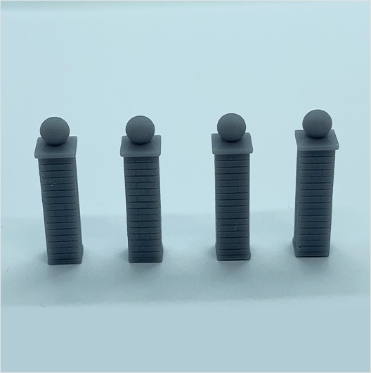 OO Scale | Brick Wall Pier with Ball-Style Caps (4 pack) — Model ...