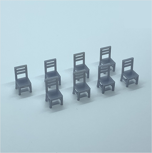 OO Scale | Wooden Chair - Type 1 (8 pack) — Model Railway Scenes